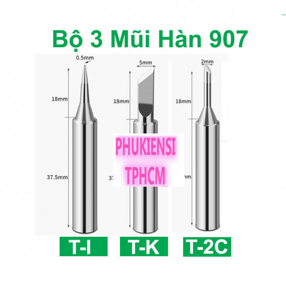 Combo 3 Mũi Hàn 900M T-K, T-I, T-IS (Dành Cho Tay Hàn Của Trạm Hàn Hakko)